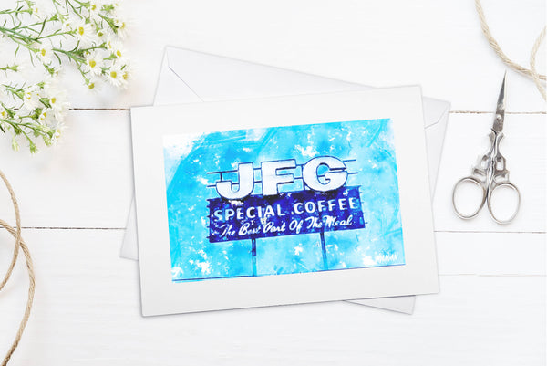 JFG Coffee Sign - Knoxville Art Cards - G.O.A.T House of Creative